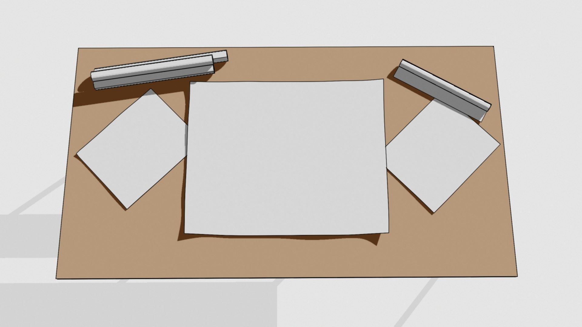 Paper Office Table Desk Model - TurboSquid 1441219