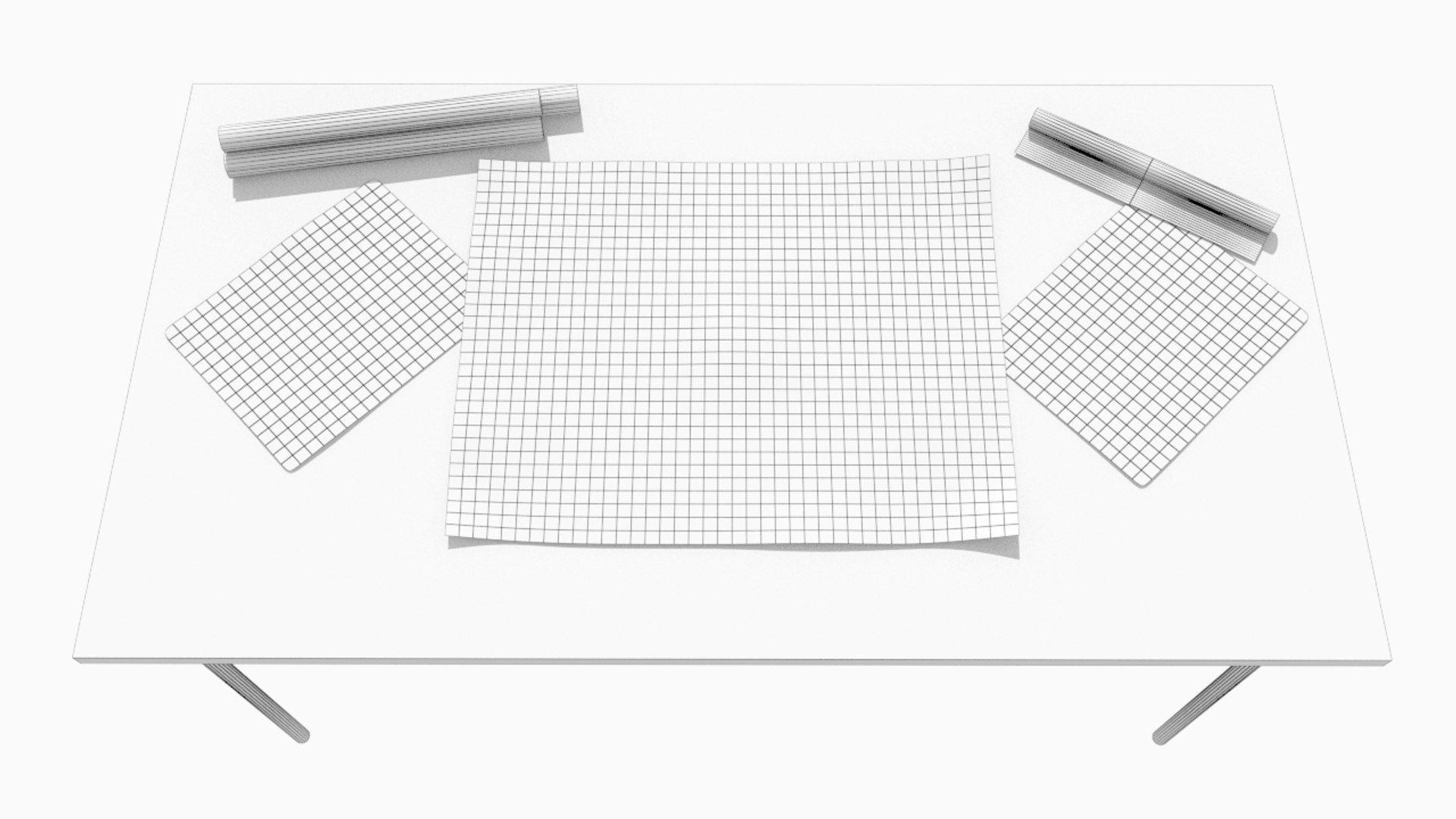 Paper Office Table Desk Model - TurboSquid 1441219