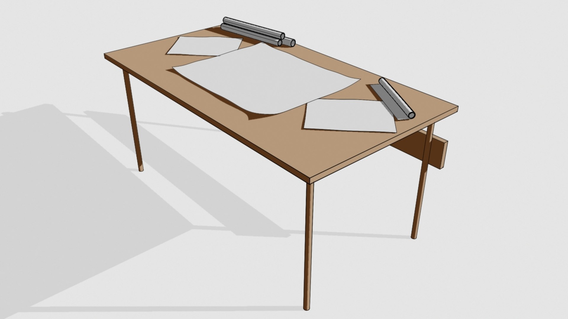 Paper Office Table Desk Model - TurboSquid 1441219