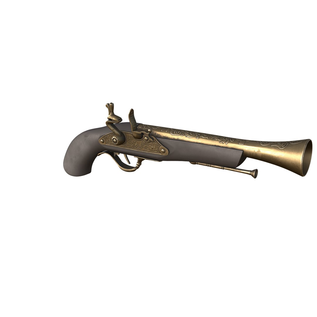 Game Ready Antique Copper Gun 3D Model - TurboSquid 2082640