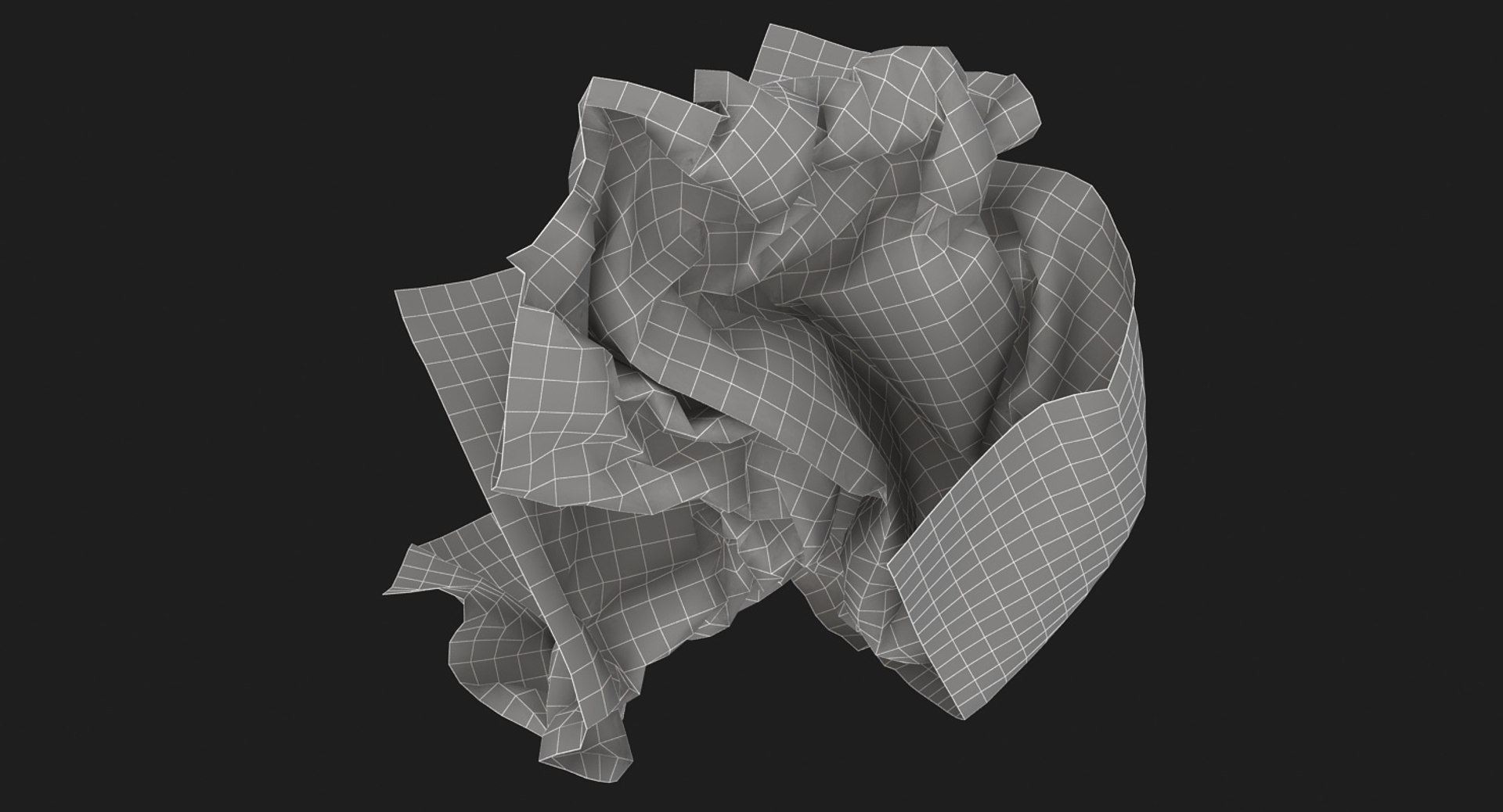 Crumpled graph paper white 3D - TurboSquid 1313622