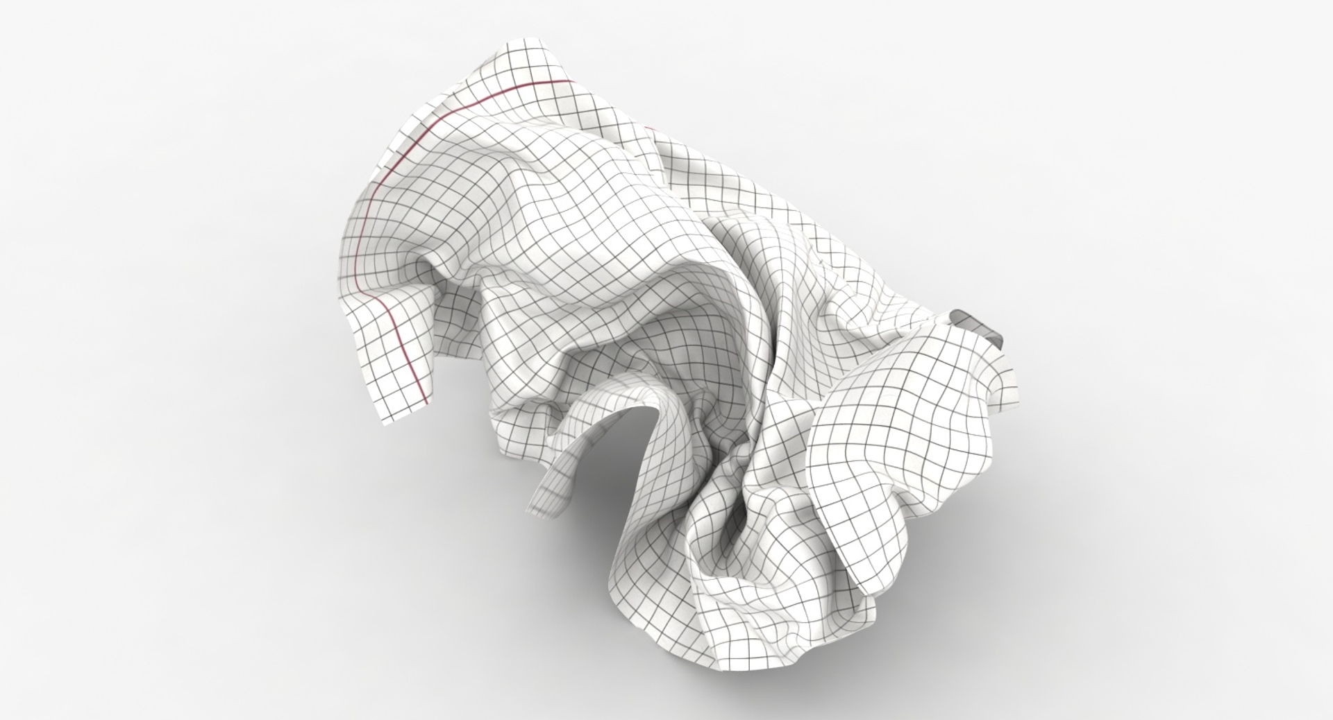 Crumpled graph paper white 3D - TurboSquid 1313622