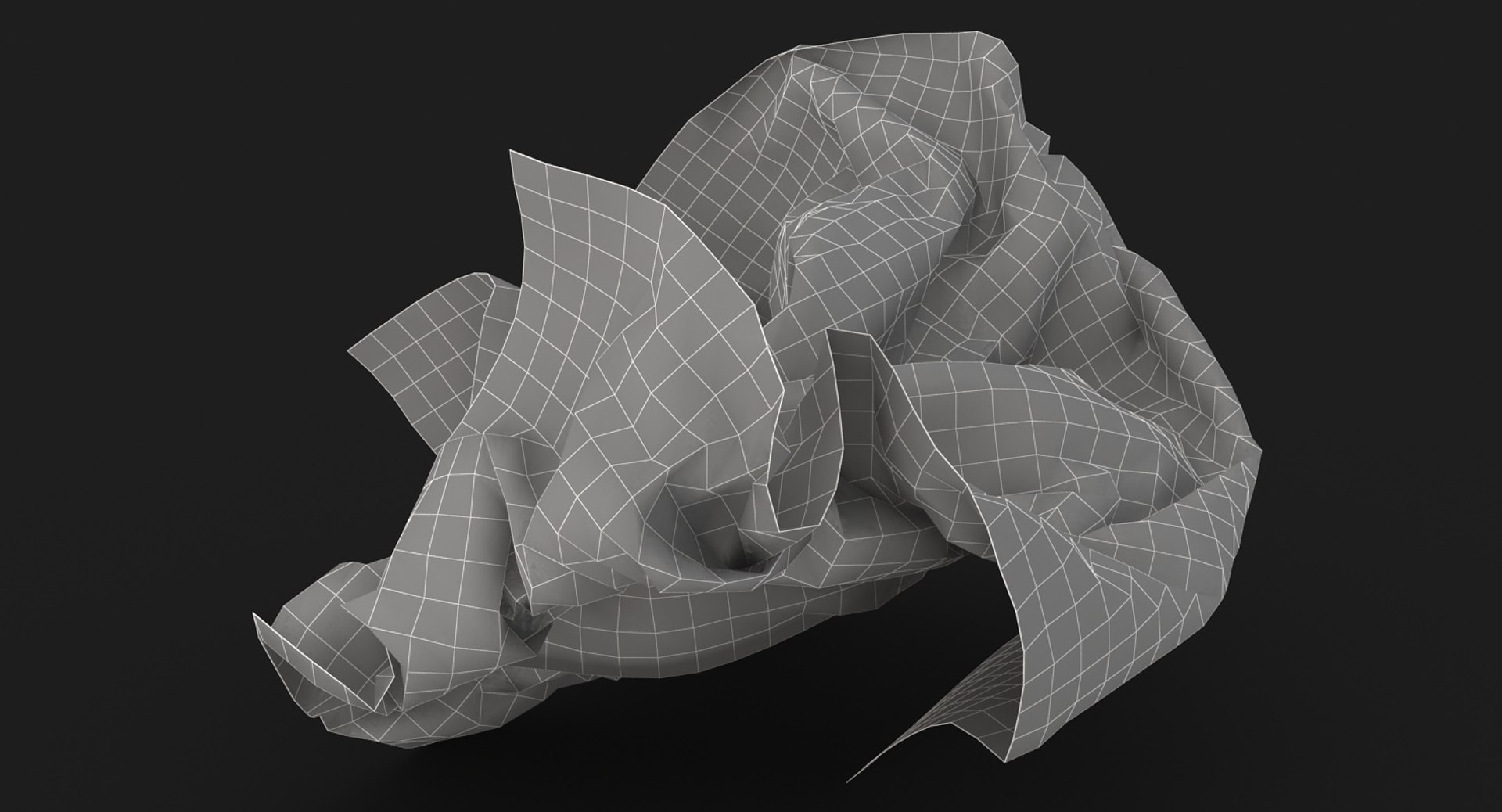 Crumpled graph paper white 3D - TurboSquid 1313622