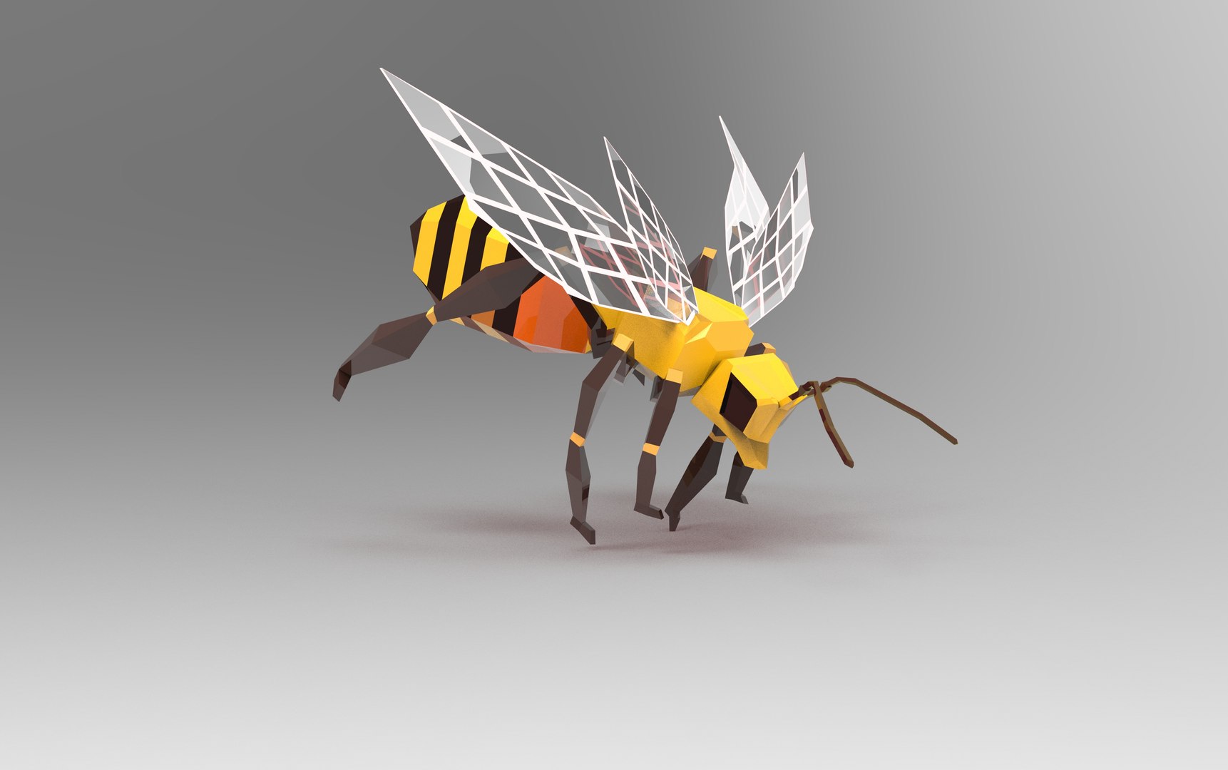 Bee in simple geometry style 3D model - TurboSquid 1824669