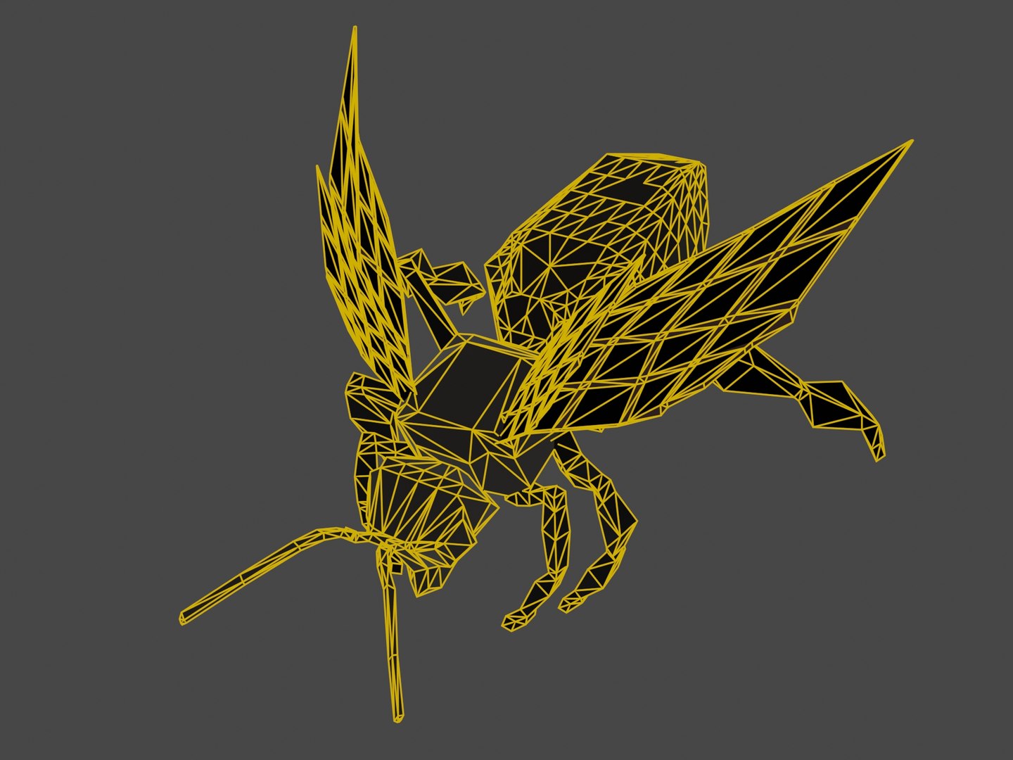 Bee in simple geometry style 3D model - TurboSquid 1824669