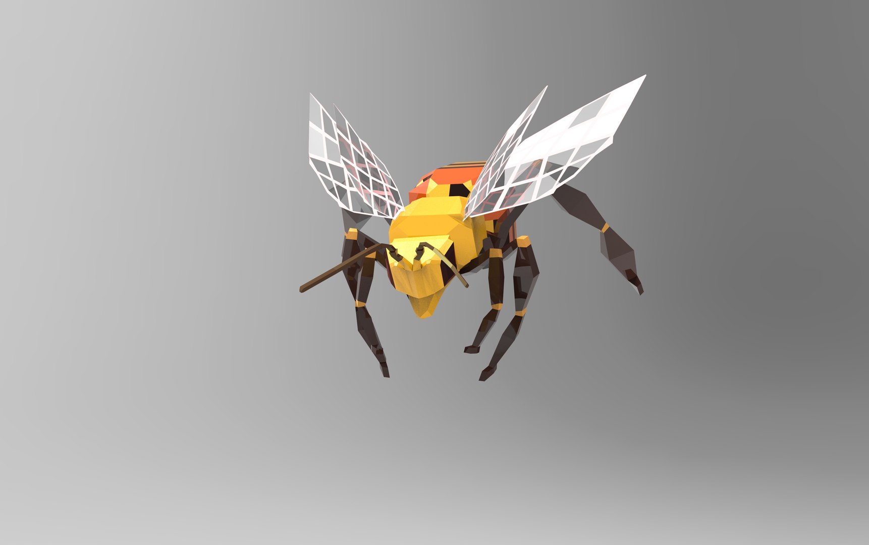 Bee in simple geometry style 3D model - TurboSquid 1824669