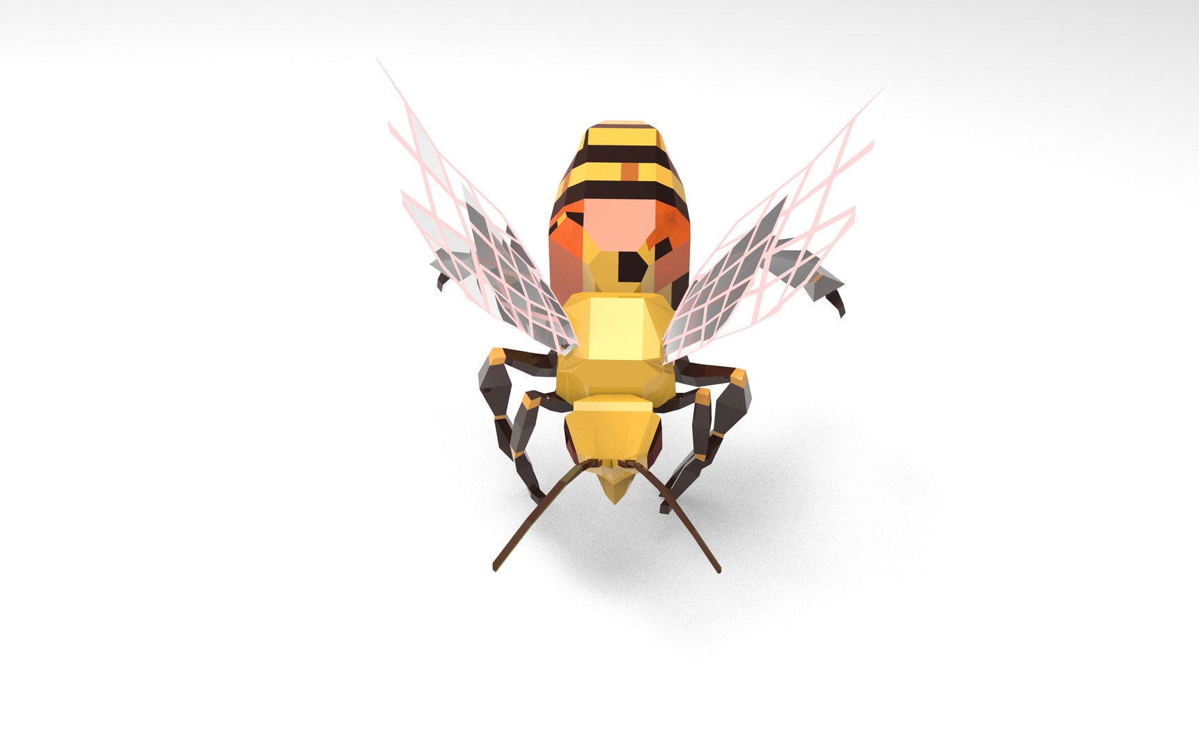 Bee in simple geometry style 3D model - TurboSquid 1824669