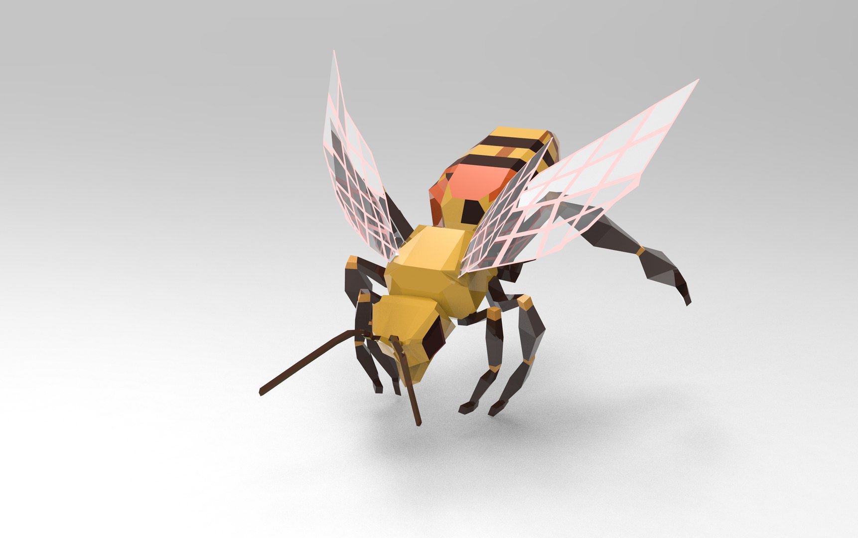 Bee in simple geometry style 3D model - TurboSquid 1824669
