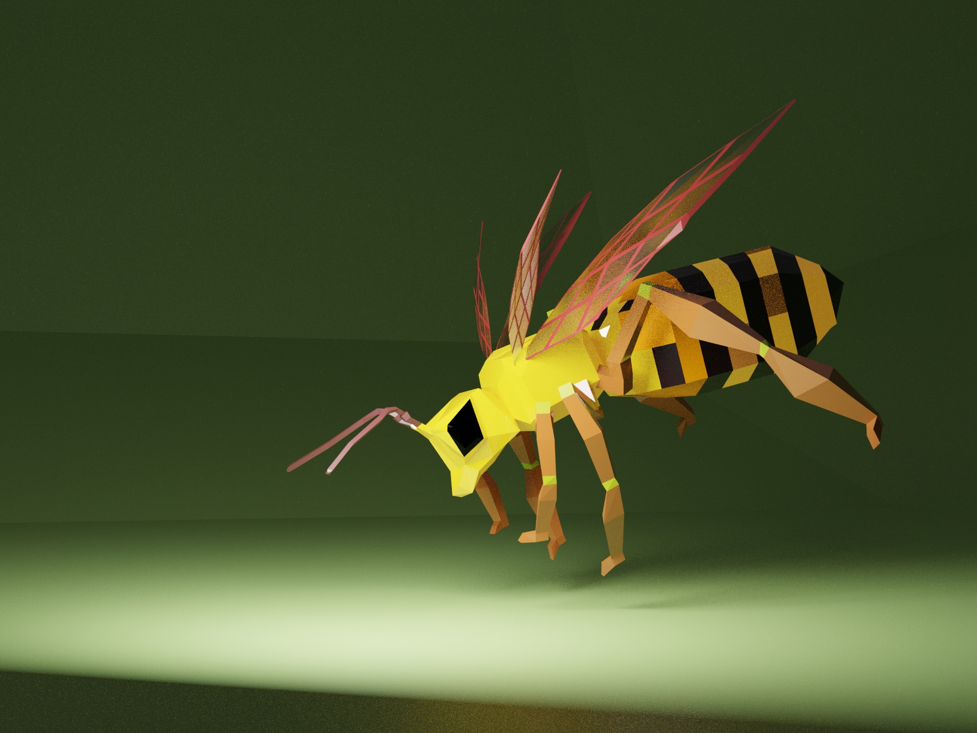 Bee in simple geometry style 3D model - TurboSquid 1824669