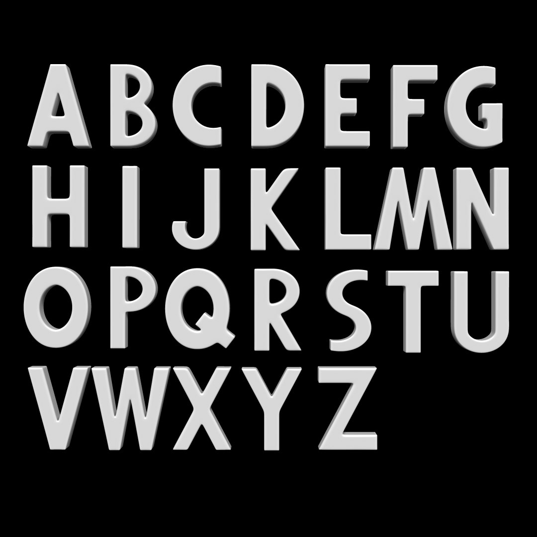 Alphabet B E 3D - TurboSquid 1455577