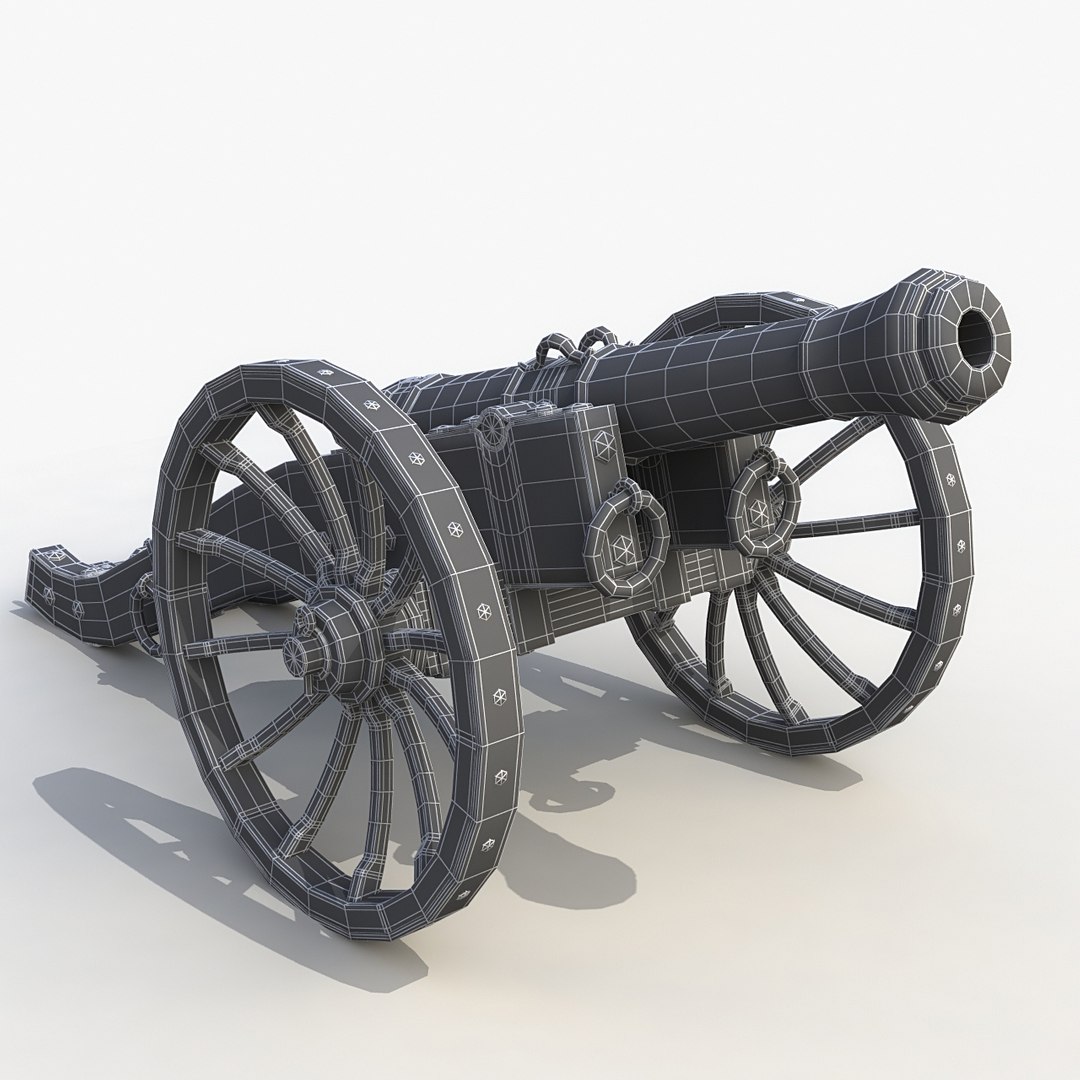 3d Set Cannons Model