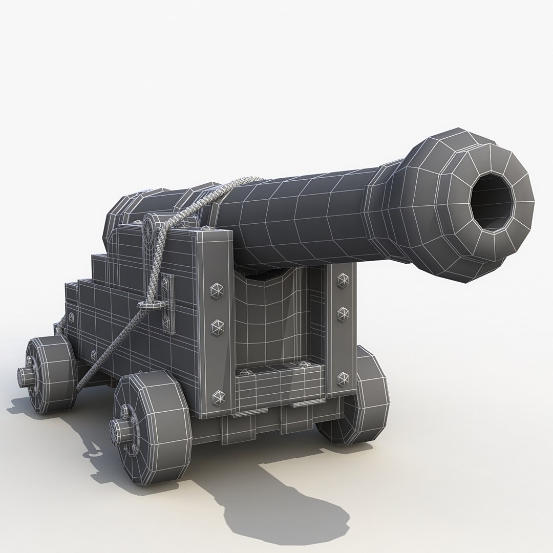 3d Set Cannons Model