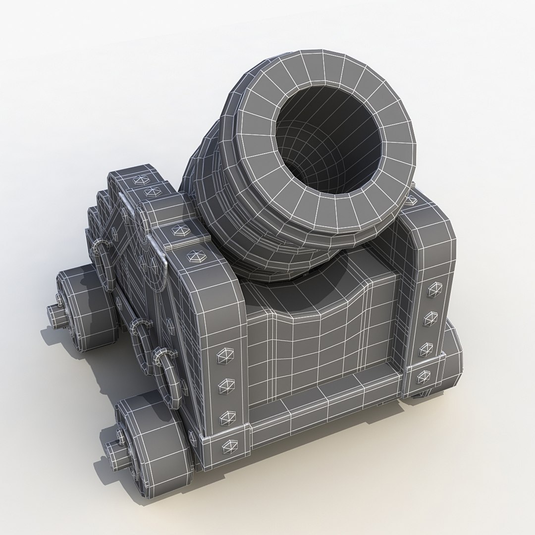 3d Set Cannons Model