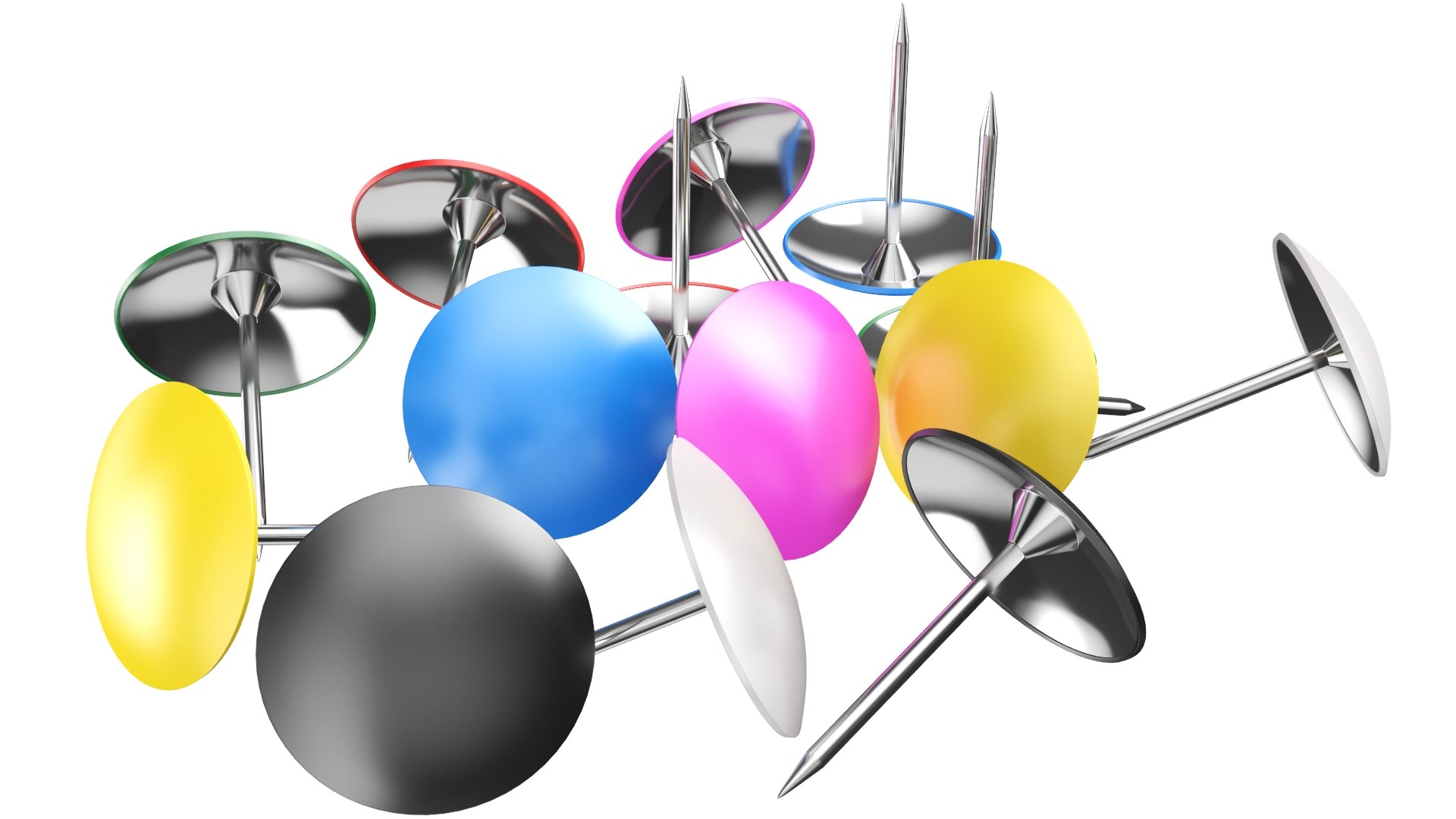 3D Thumbtacks Pins - TurboSquid 1917544