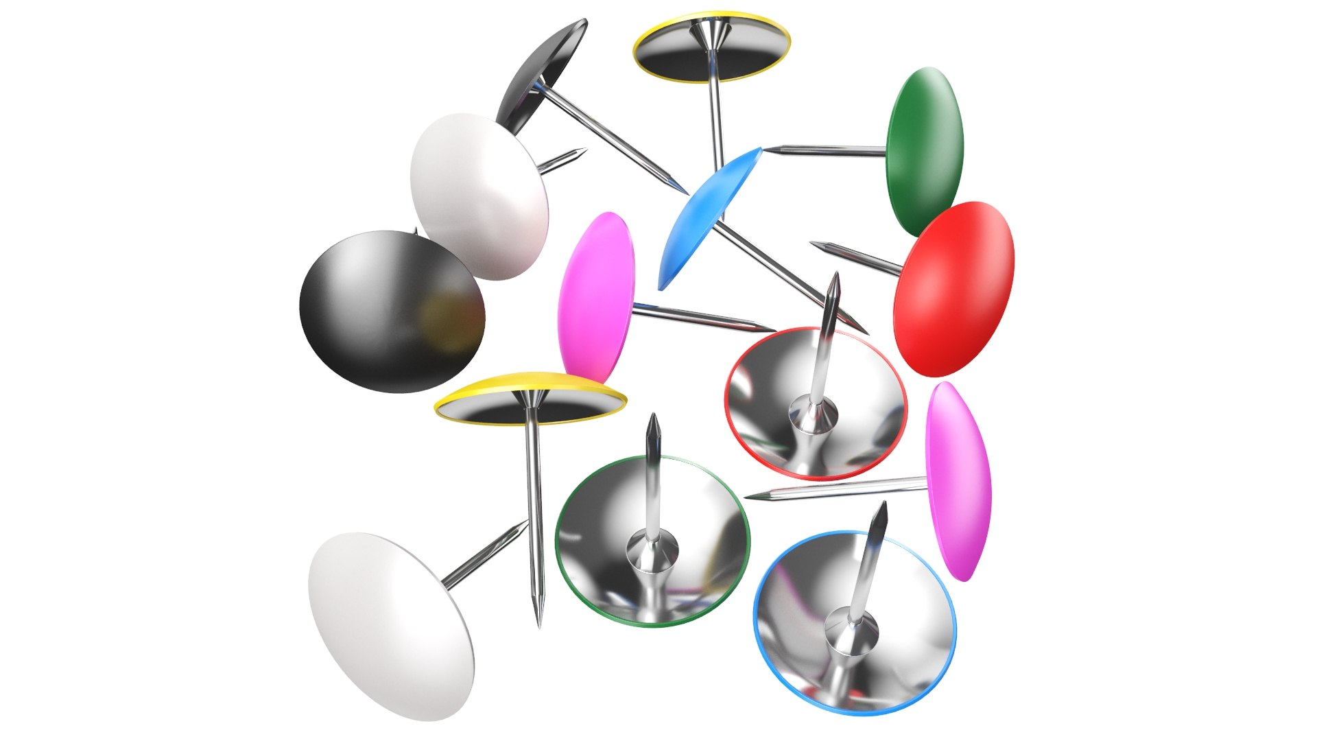 3D Thumbtacks Pins - TurboSquid 1917544