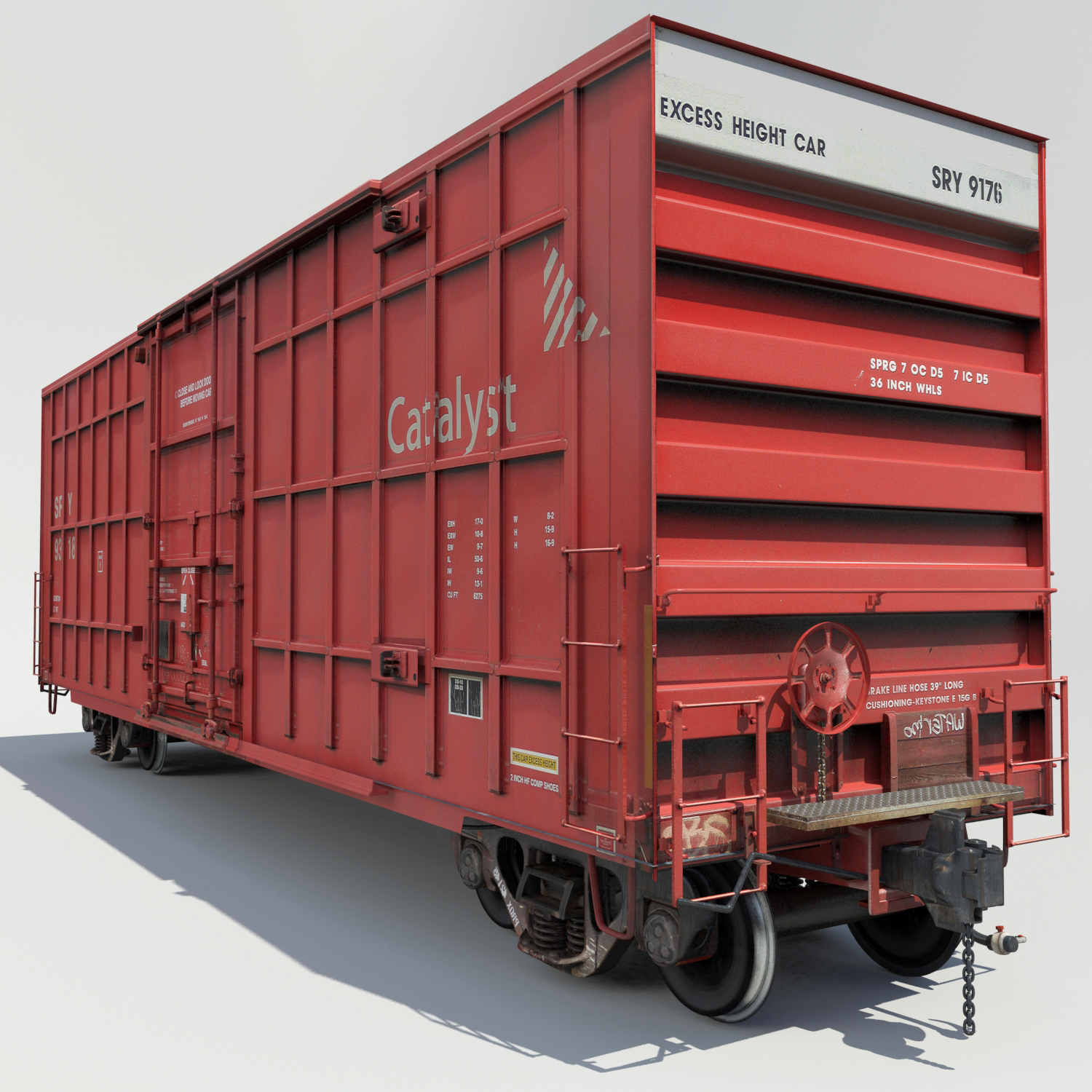 cargo train cars 3d model