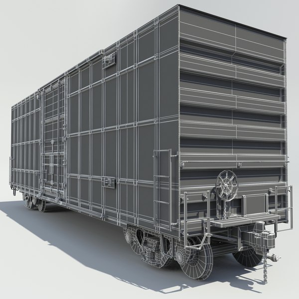 cargo train cars 3d model