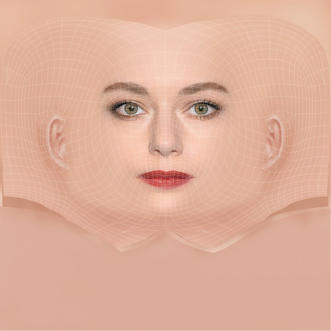 3D Mackenzie Foy Head - No Hair - Low Poly Head For Game Model ...