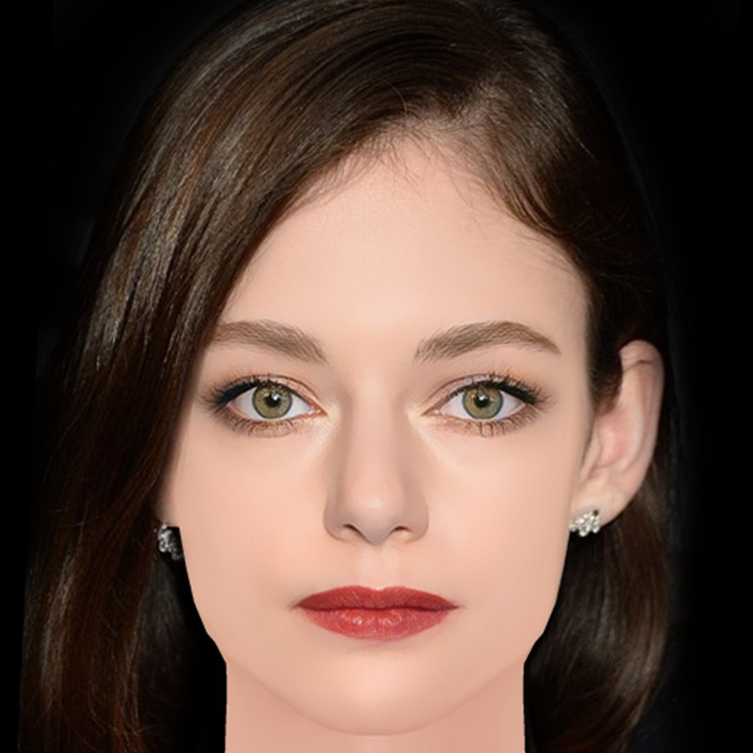 3D Mackenzie Foy Head - No Hair - Low Poly Head For Game Model ...