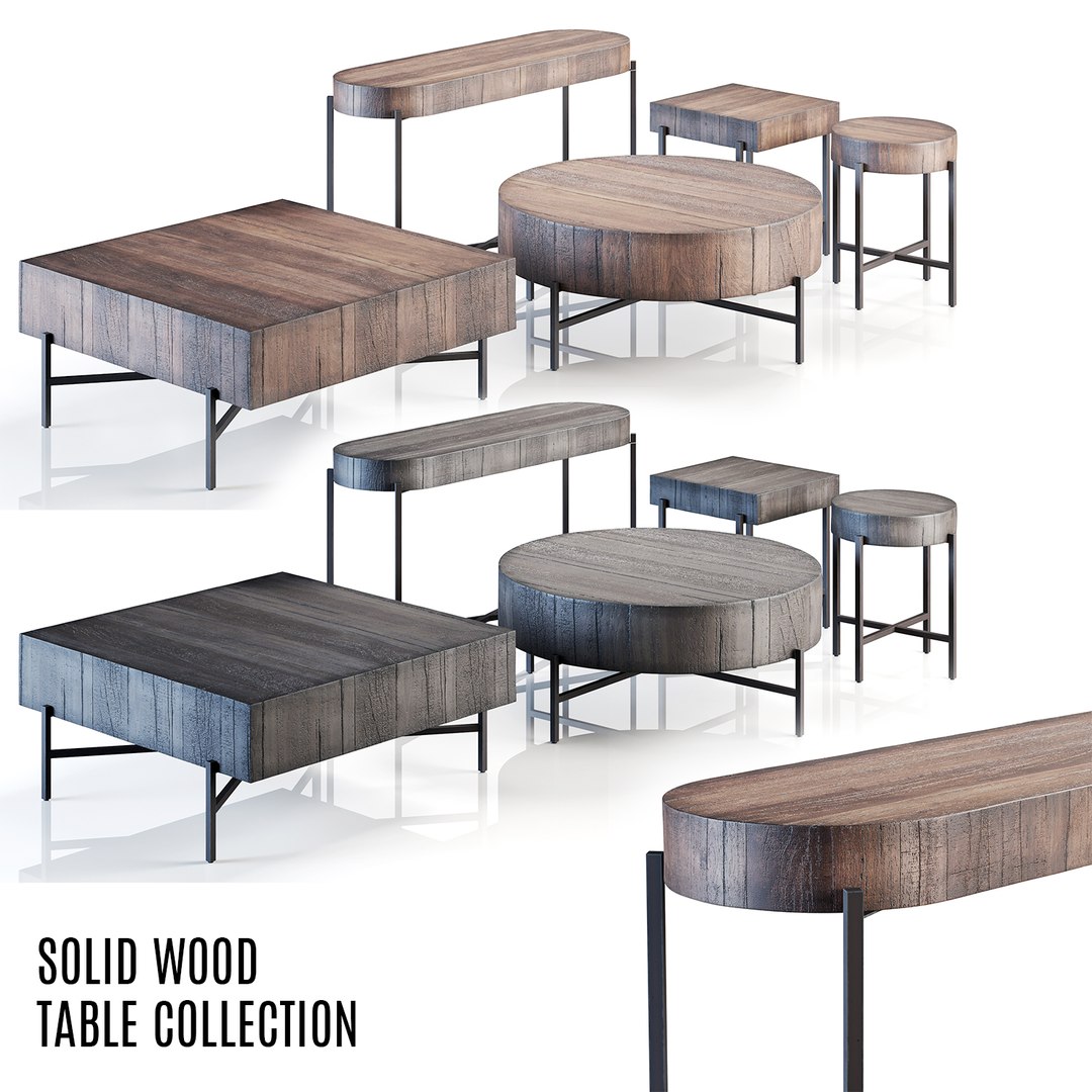 Rustic Solid Tables - 3D Model - TurboSquid 1641592