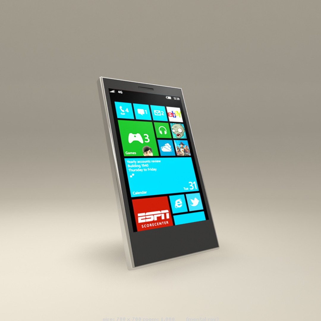 3d Smart Phone Windows Model