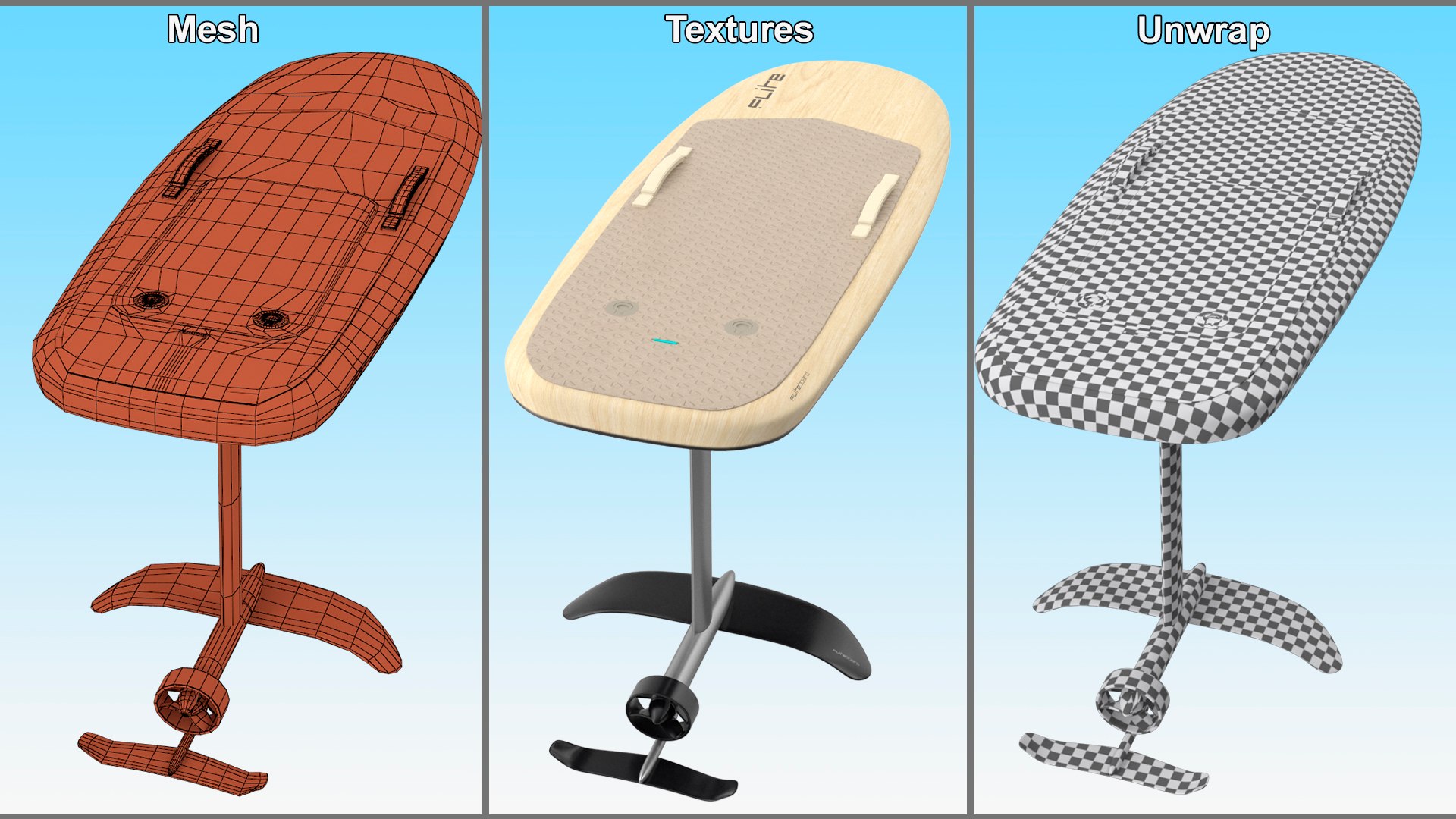 Fliteboard PRO Series 3 Wood Color 3D Model - TurboSquid 2161879