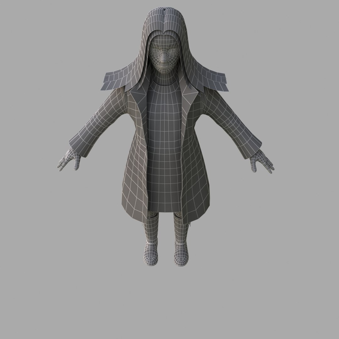3d model girl ready animation