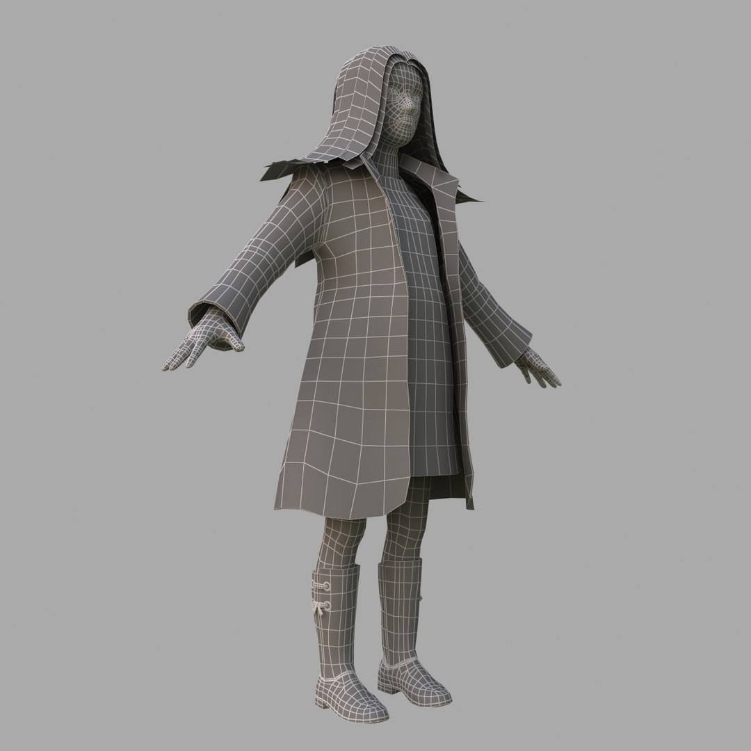 3d model girl ready animation