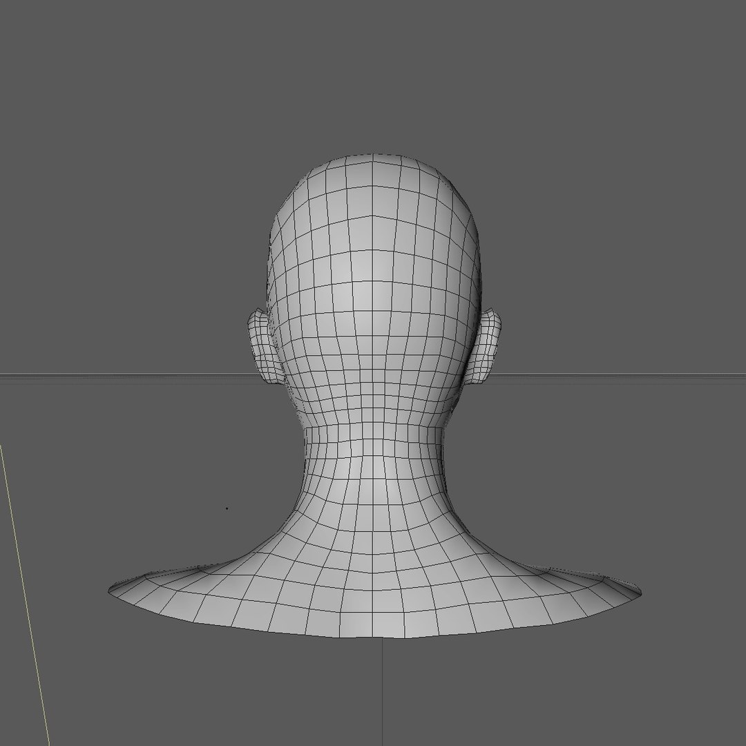 3d realistic head base mesh model