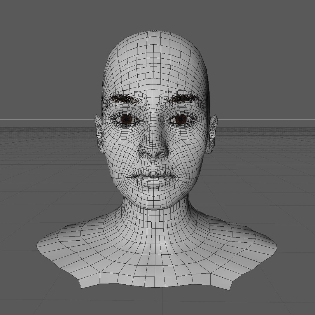 3d realistic head base mesh model