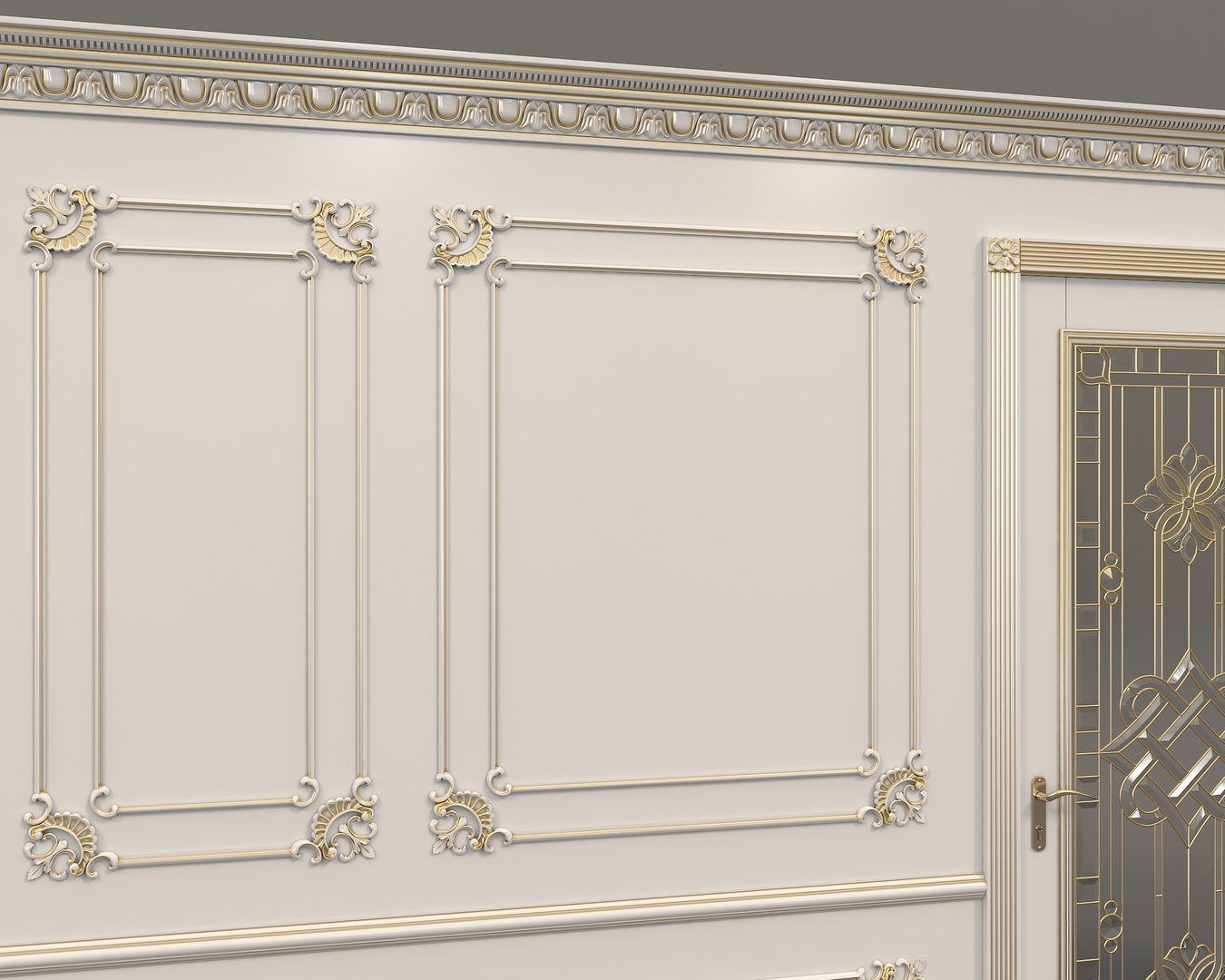 3D Wall Molding In Classic French Style 6 - TurboSquid 2197826