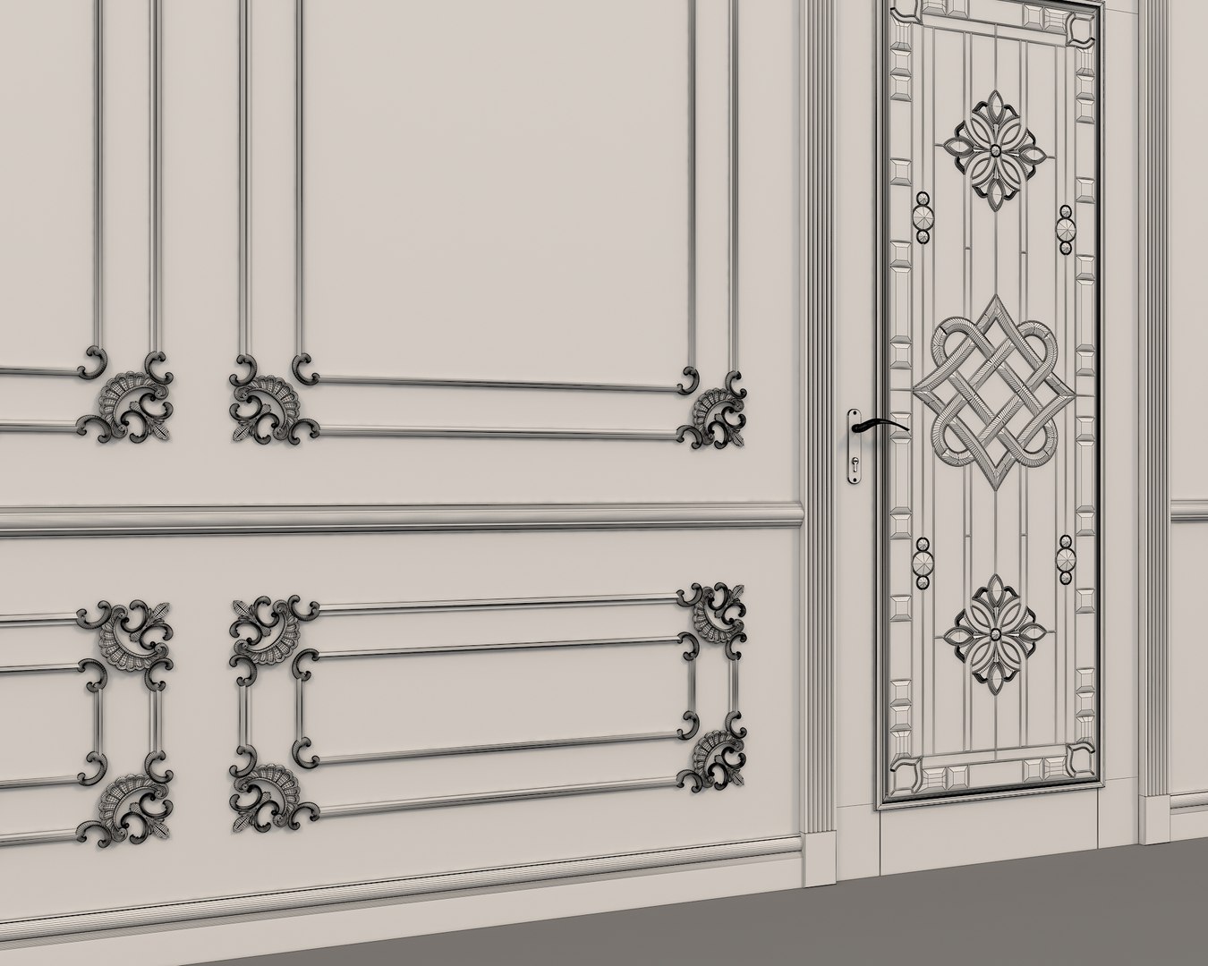 3D Wall Molding In Classic French Style 6 - TurboSquid 2197826