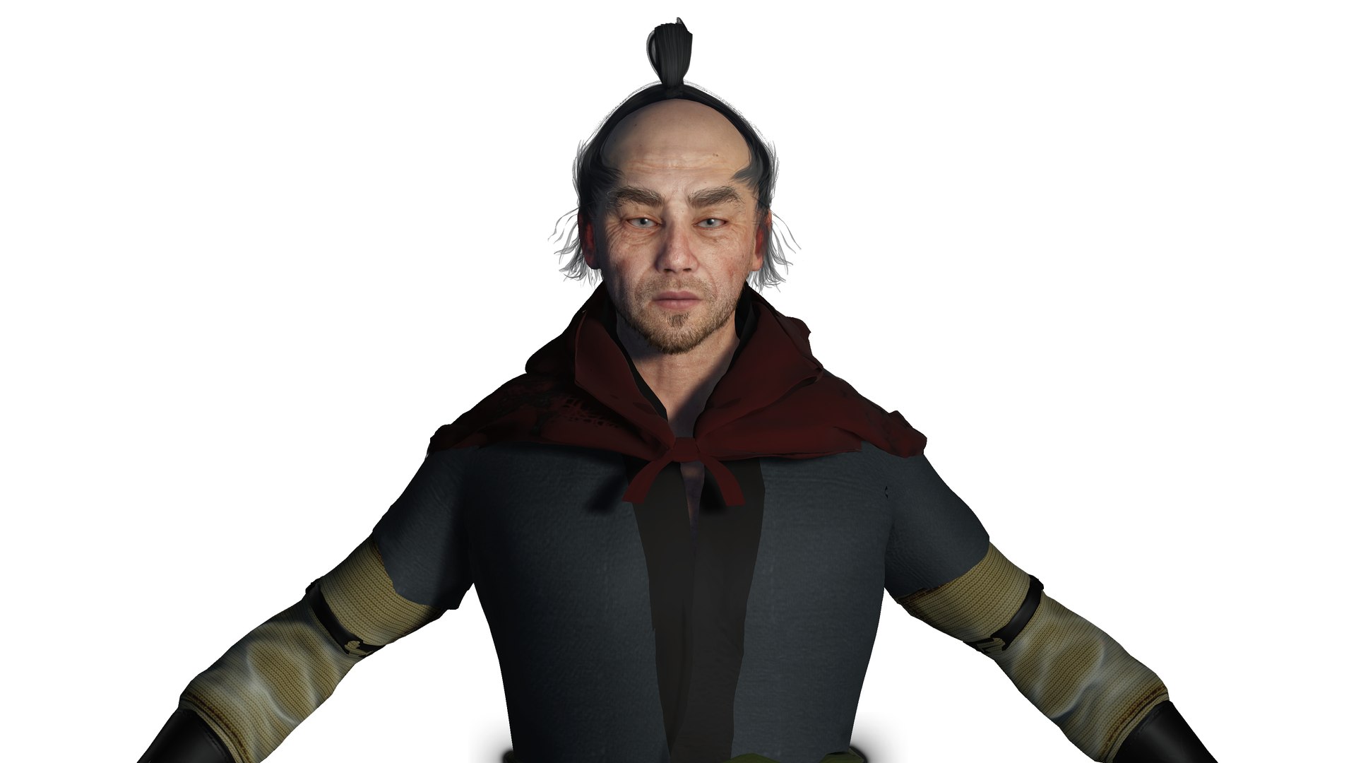 3D REALISTIC MALE CHARACTER - OLD JAPANESE KNIGHT 01 - Asian ...