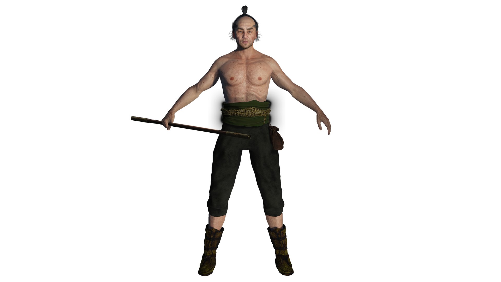 3D REALISTIC MALE CHARACTER - OLD JAPANESE KNIGHT 01 - Asian ...