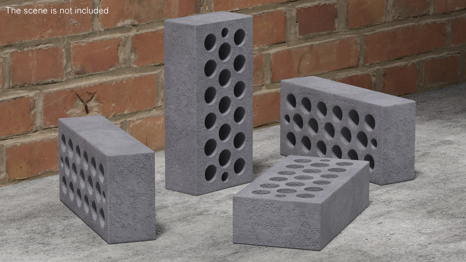 3D Hollow Sand Lime Brick Gray Model - TurboSquid 2146618