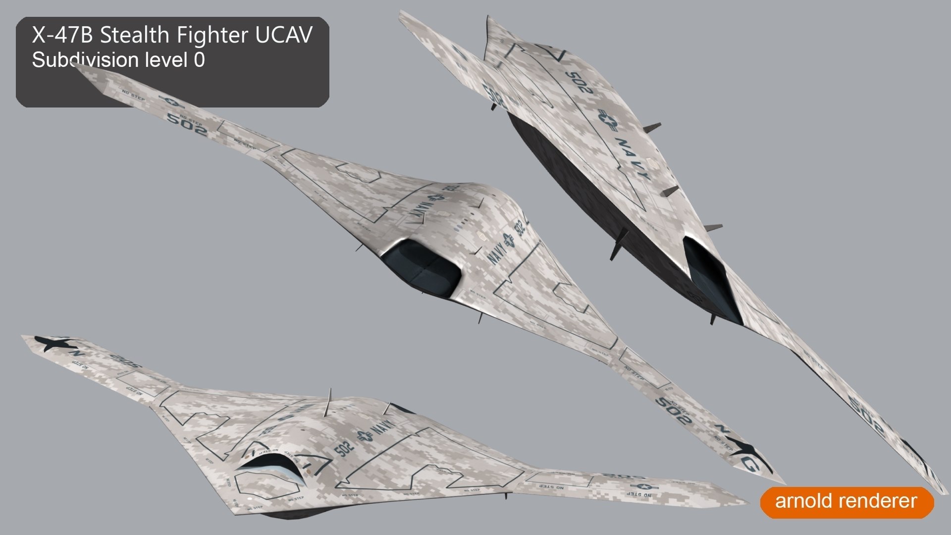 3D X-47B Stealth UAV Model - TurboSquid 2203871