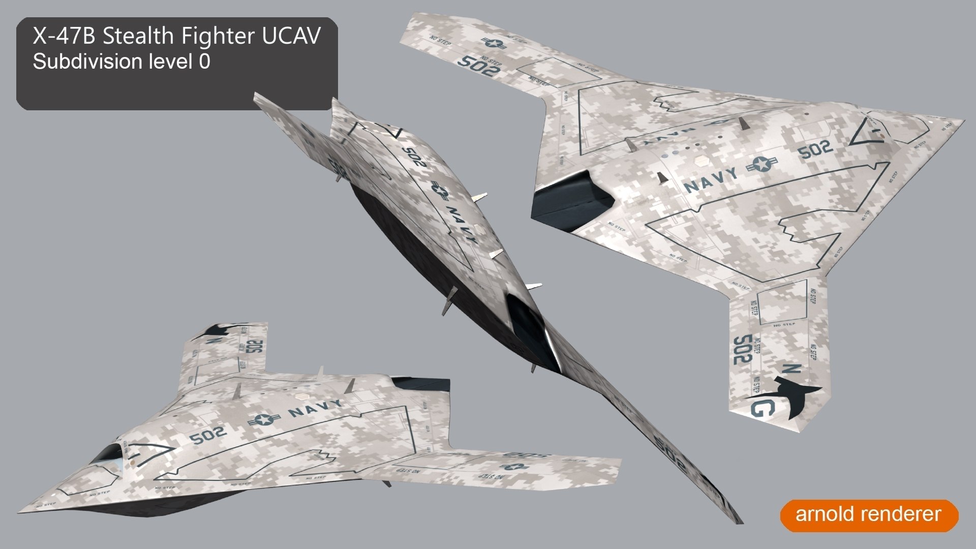 3D X-47B Stealth UAV Model - TurboSquid 2203871