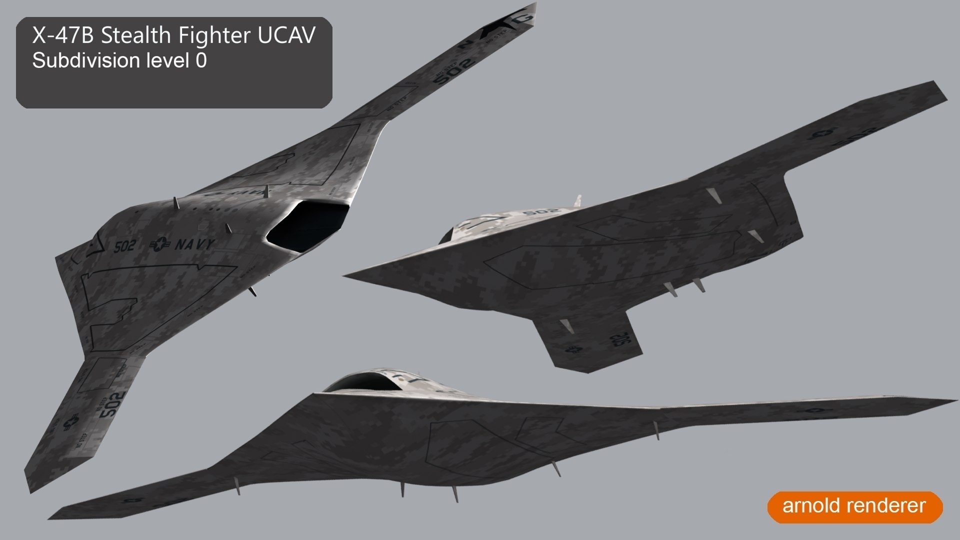 3D X-47B Stealth UAV Model - TurboSquid 2203871