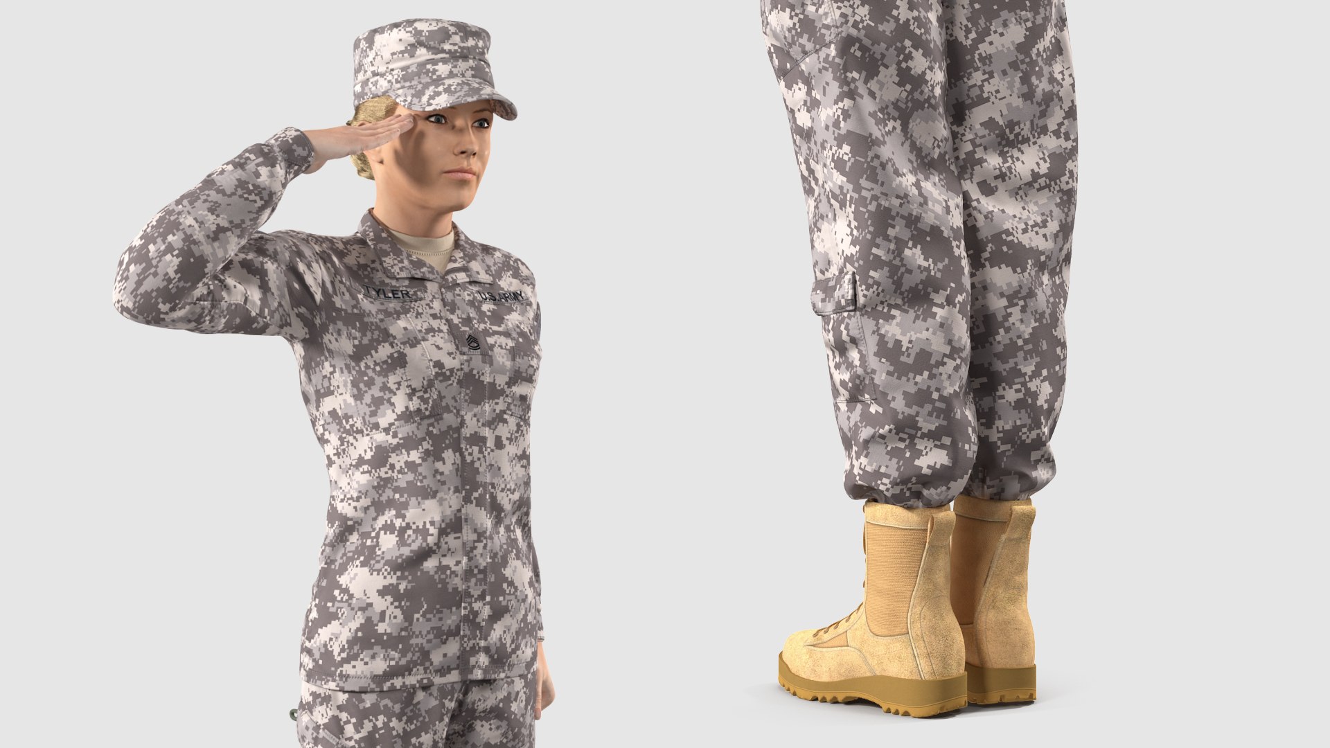 Female Soldier Military Acu 3D Model - TurboSquid 1687878