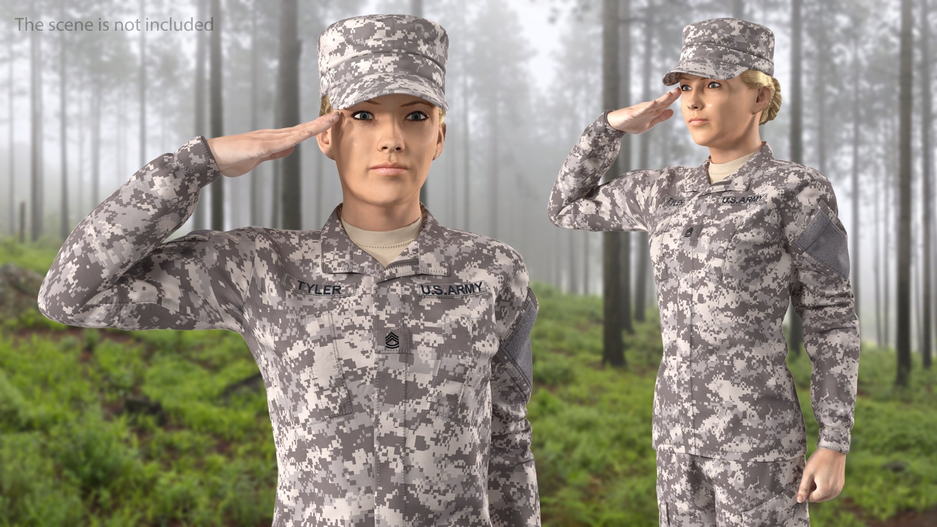 Female Soldier Military Acu 3D Model - TurboSquid 1687878