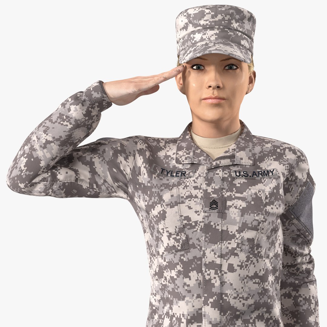 Female soldier military acu 3D model - TurboSquid 1687878
