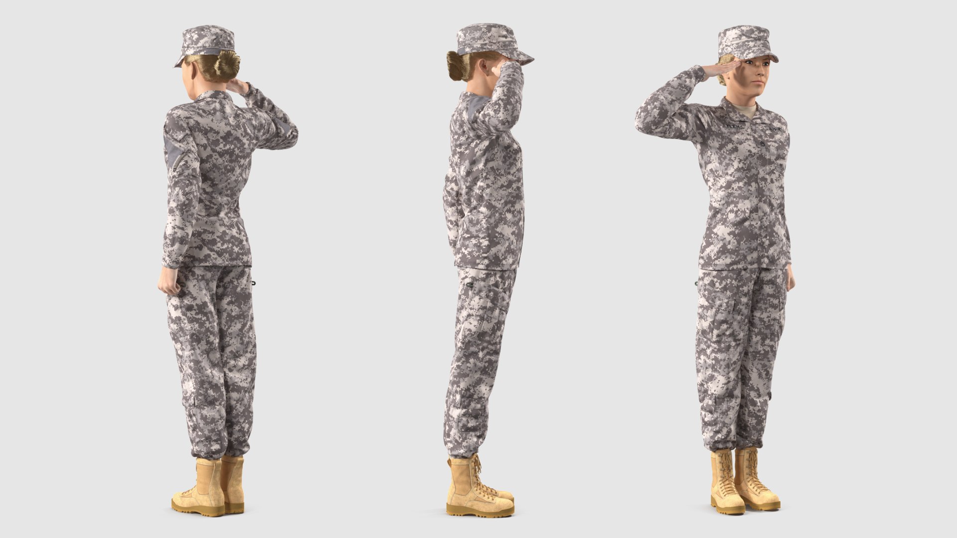 Female Soldier Military Acu 3D Model - TurboSquid 1687878