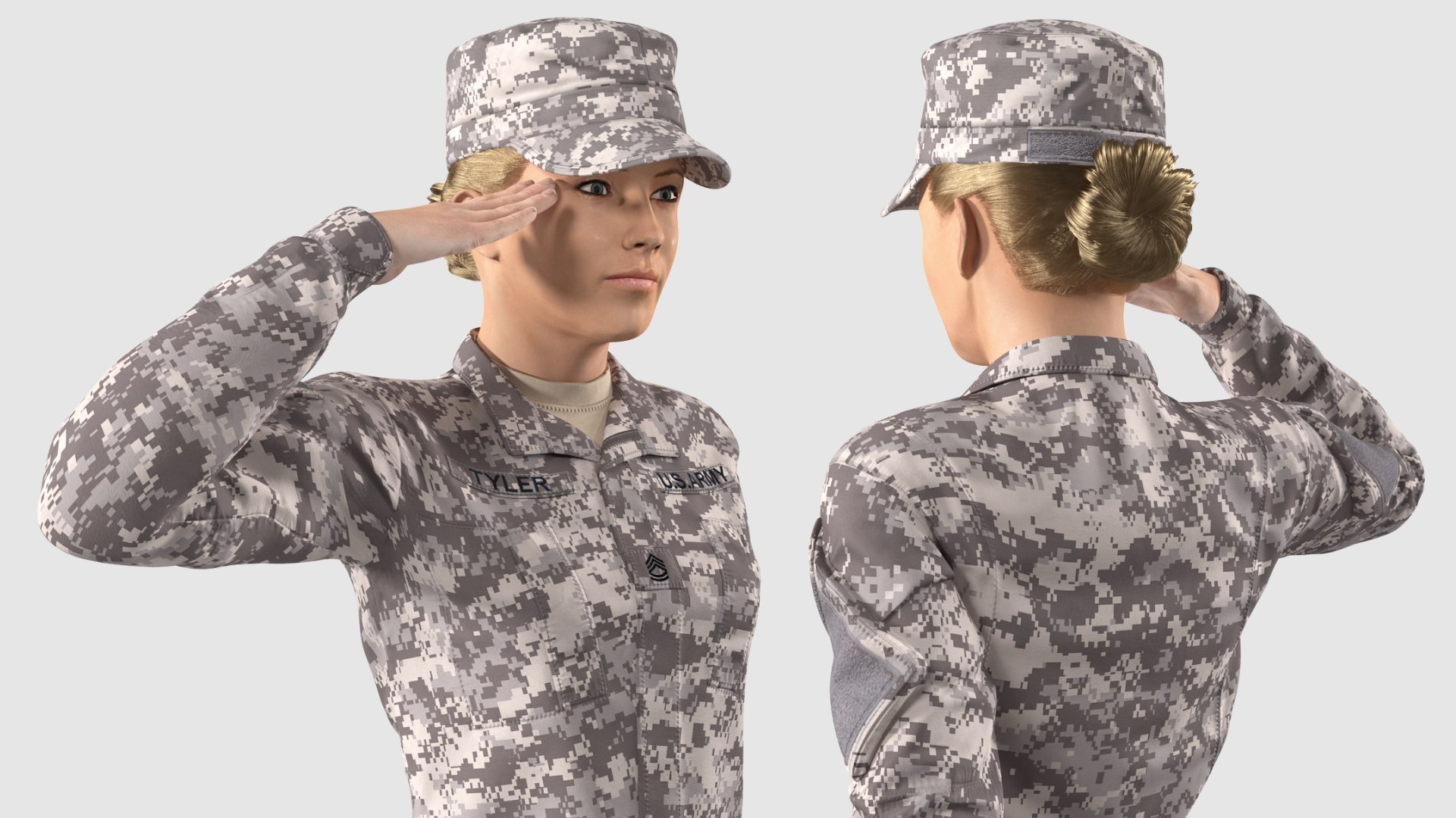 Female soldier military acu 3D model - TurboSquid 1687878