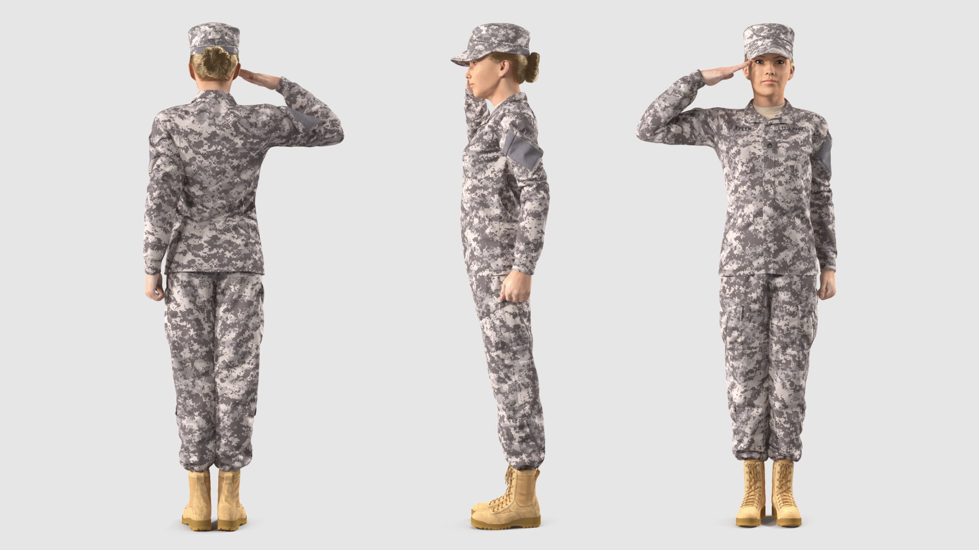 Female Soldier Military Acu 3D Model - TurboSquid 1687878