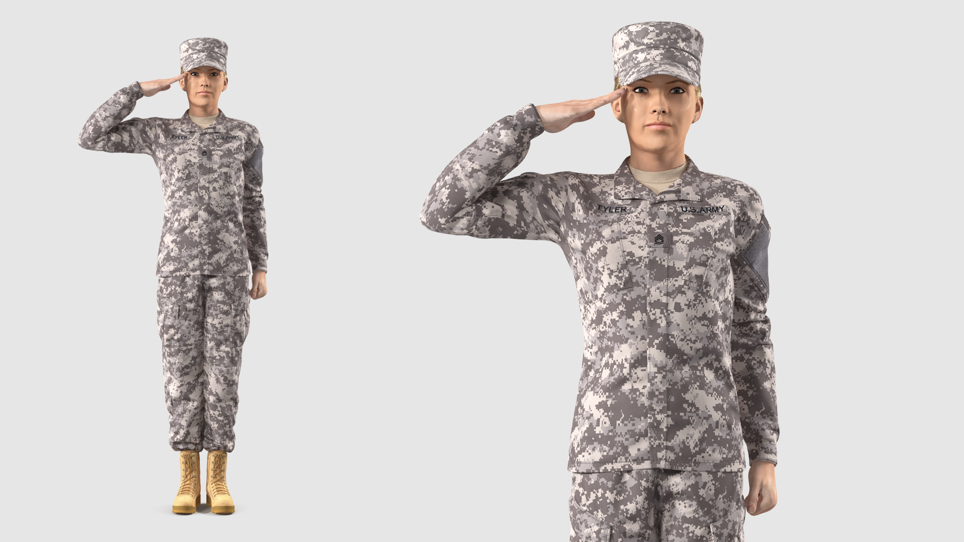 Female Soldier Military Acu 3D Model - TurboSquid 1687878