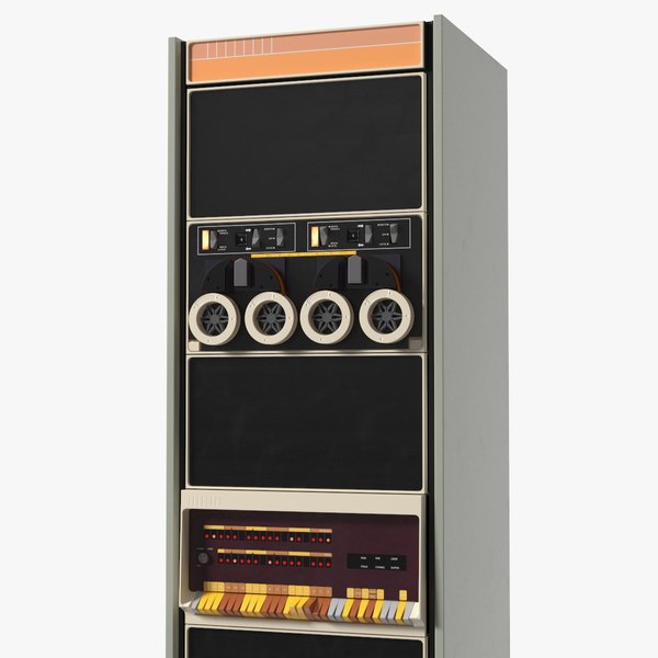 modelo 3d Minicomputadora retro vintage con luces encendidas ...