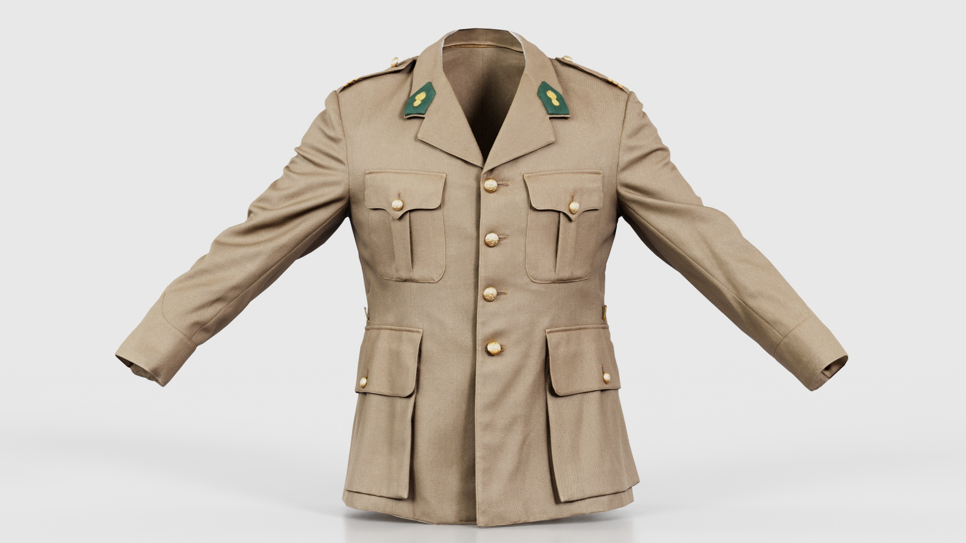 Army Jacket Remastered 3D - TurboSquid 2360186