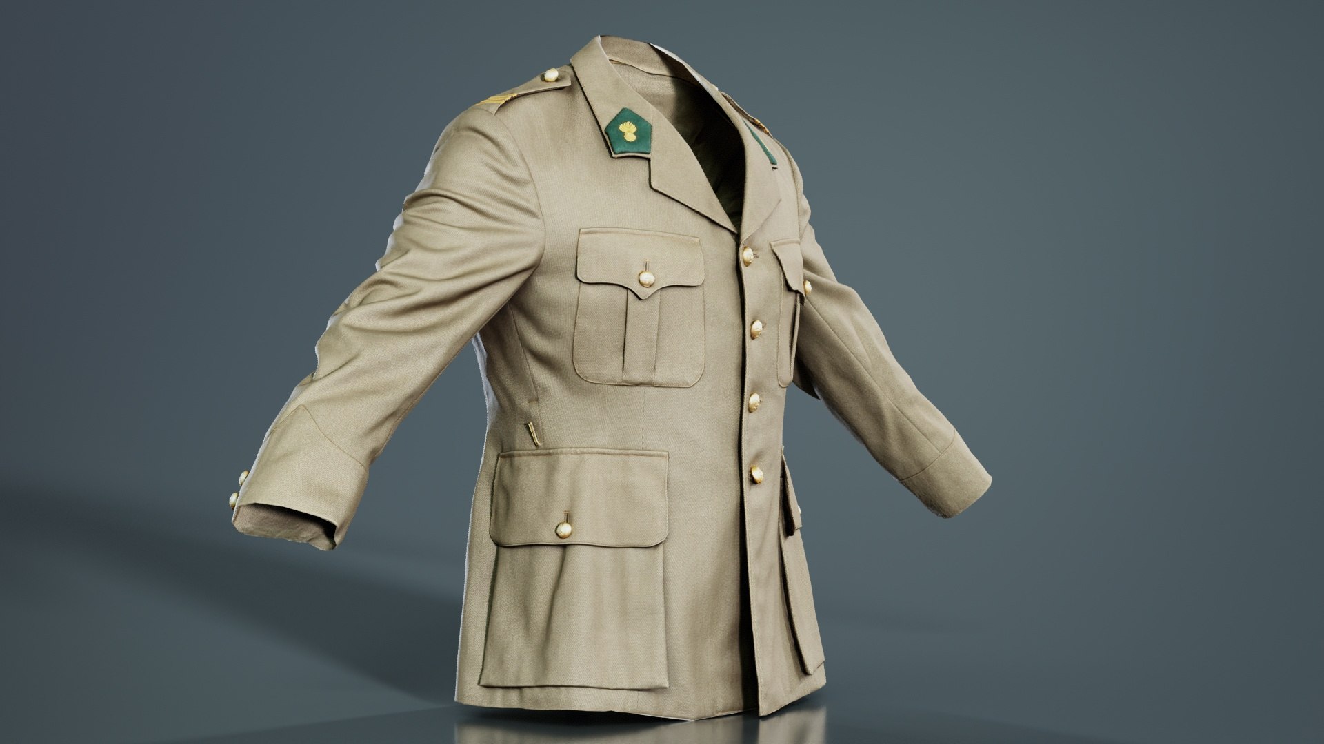 Army Jacket Remastered 3D - TurboSquid 2360186
