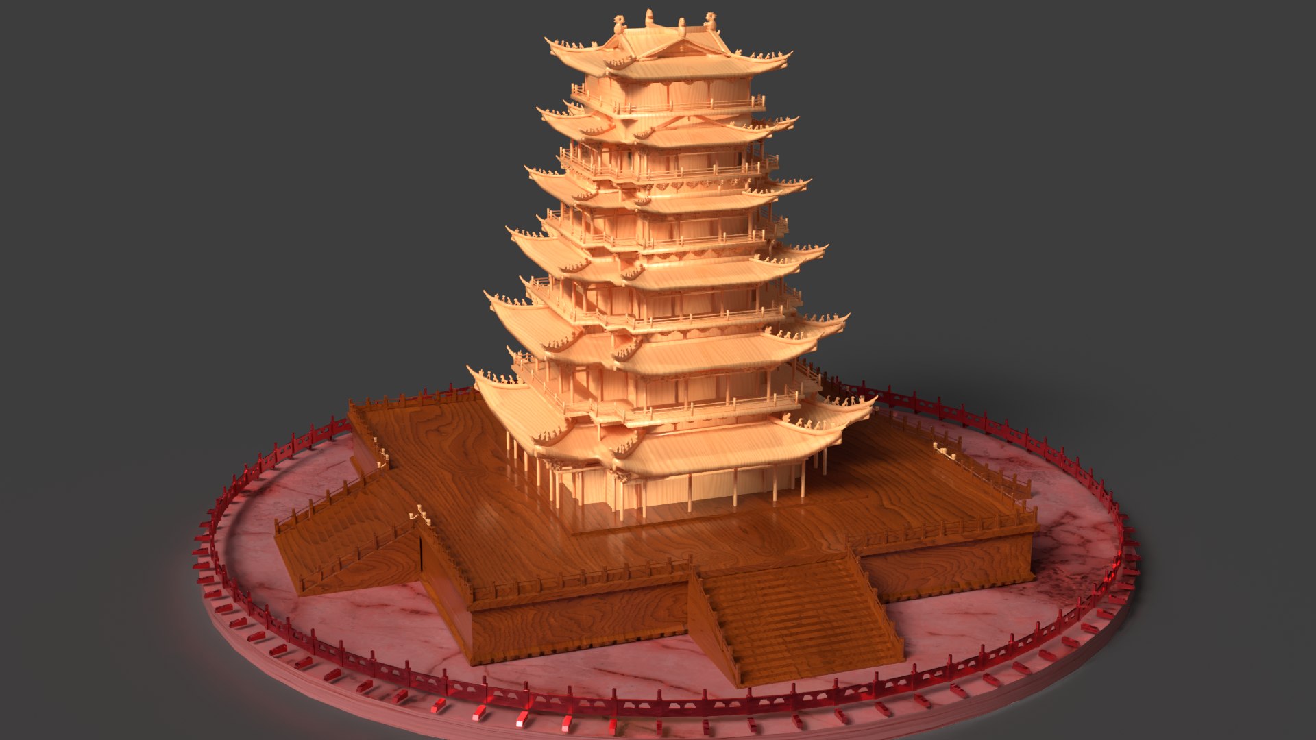 3D Chinese Ancient Tower - TurboSquid 2348702