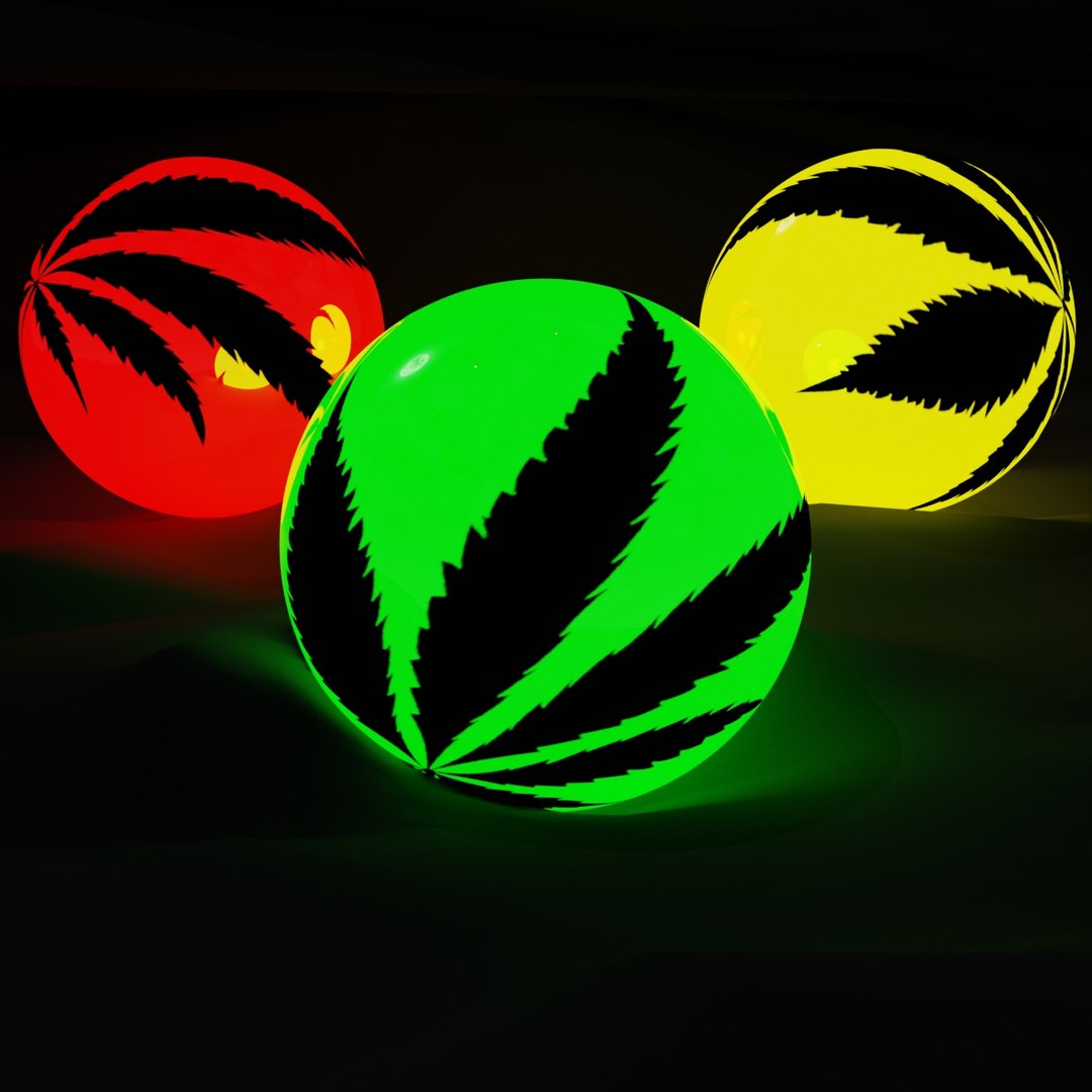 3D Ball 3D Marijuana Leaf Colorful Blender - TurboSquid 1963583